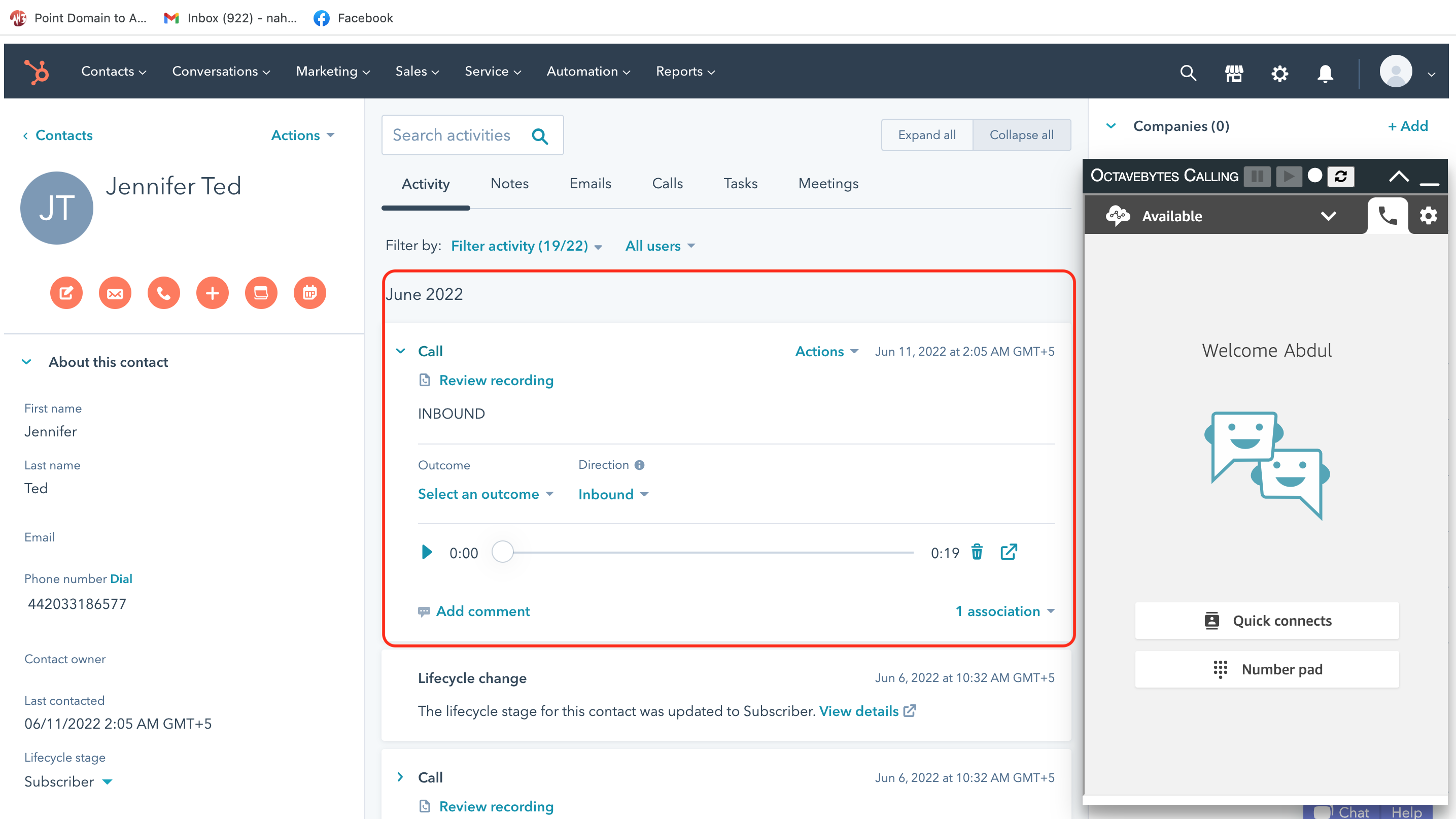 Amazon Connect CTI Connector - App for HubSpot
